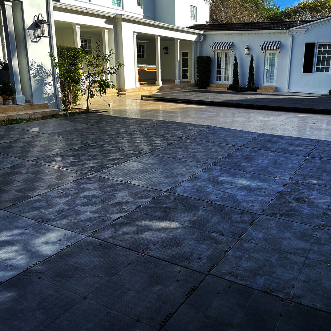 Vinyl over Dura-Trac Floor.